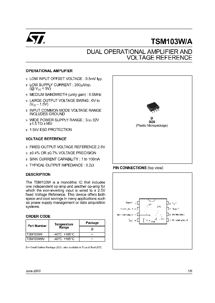 TSM103W_210521.PDF Datasheet Download --- IC-ON-LINE